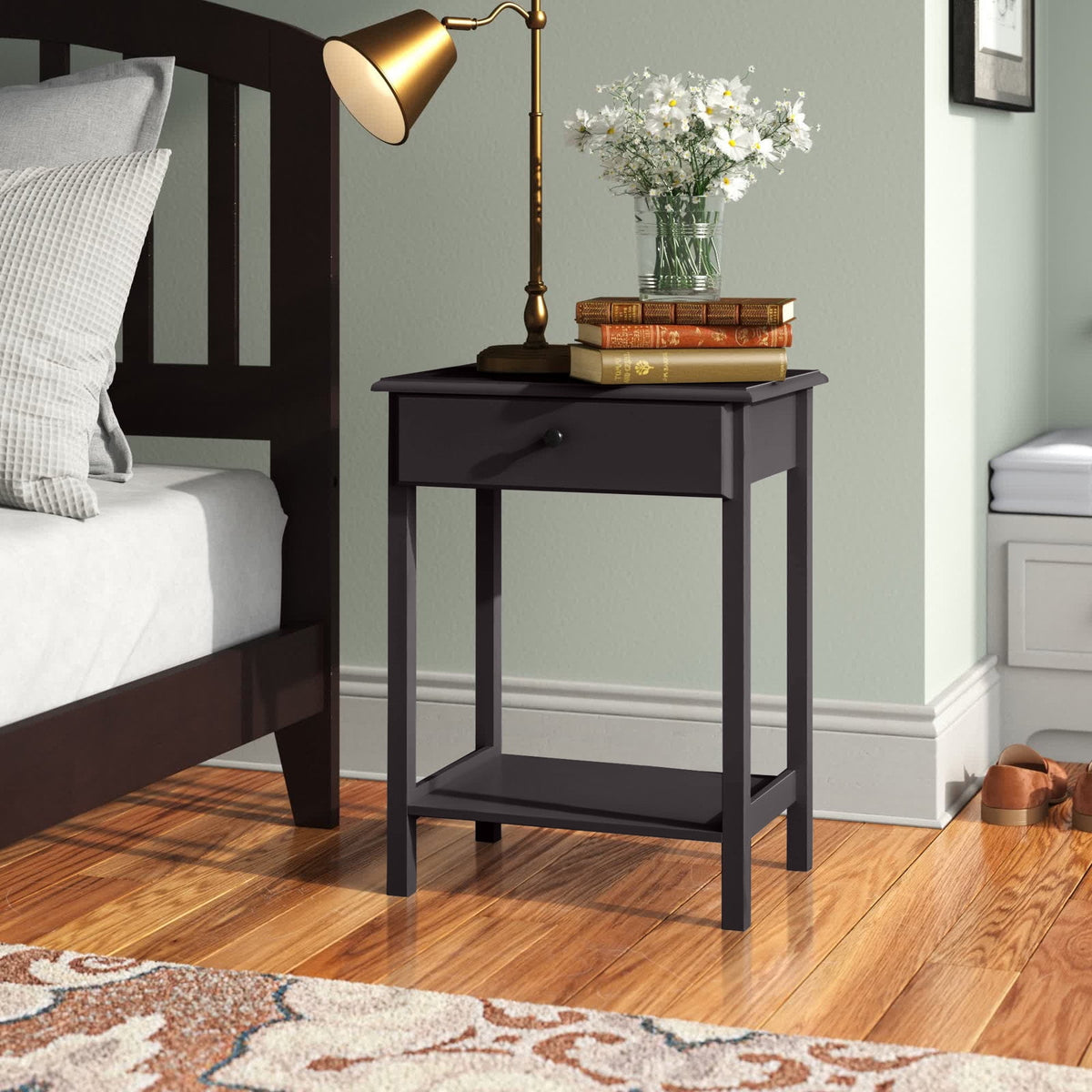 Homfa Night Stand with Drawer End Wooden Bedside Table with Storage S myhomfa