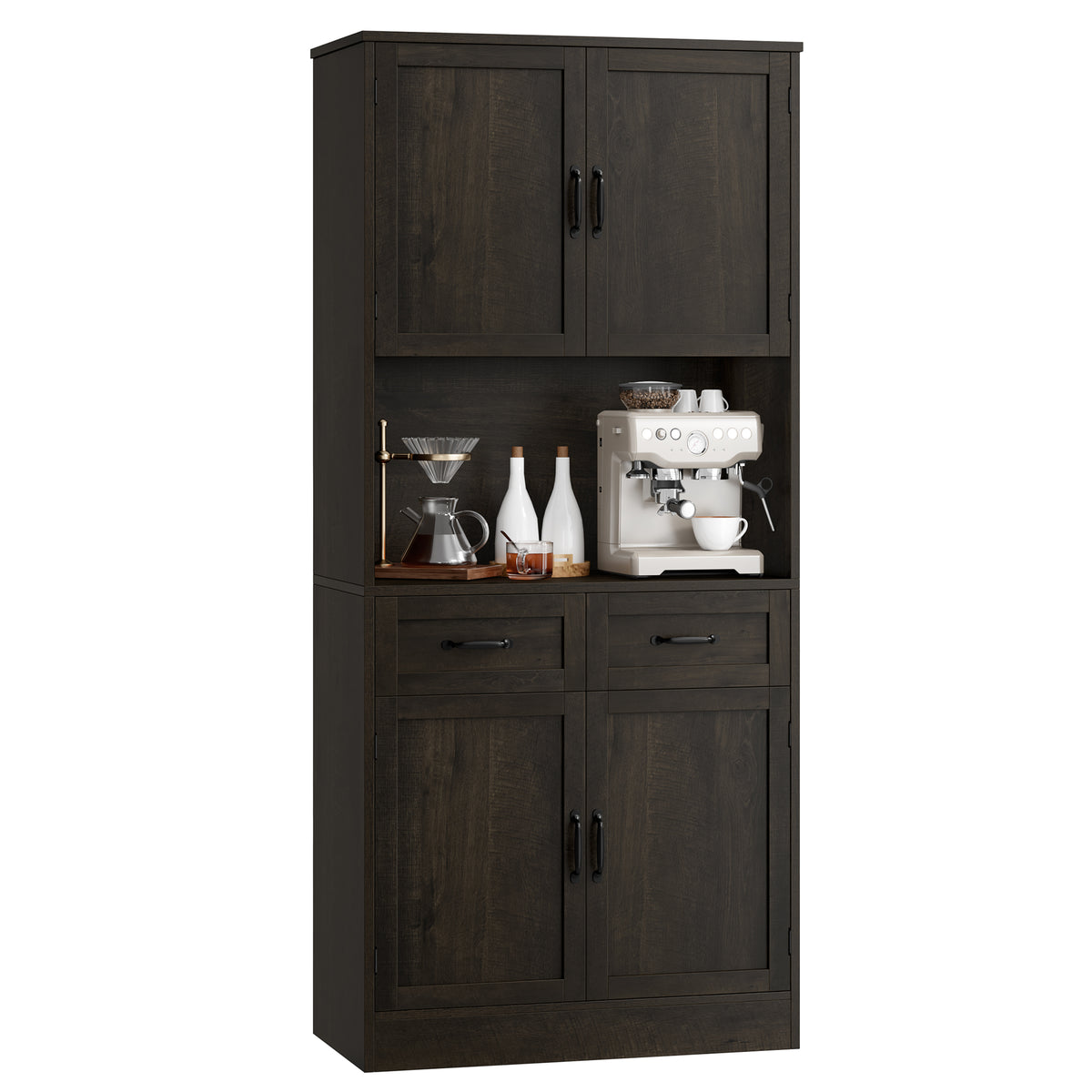 Homfa 71" Tall Modern Farmhouse Storage Cabinet, Kitchen Pantry with 2 ...
