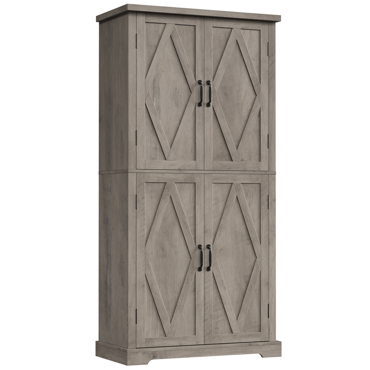 Homfa Farmhouse Kitchen Pantry Storage Cabinet with Adjustable Shelf ...