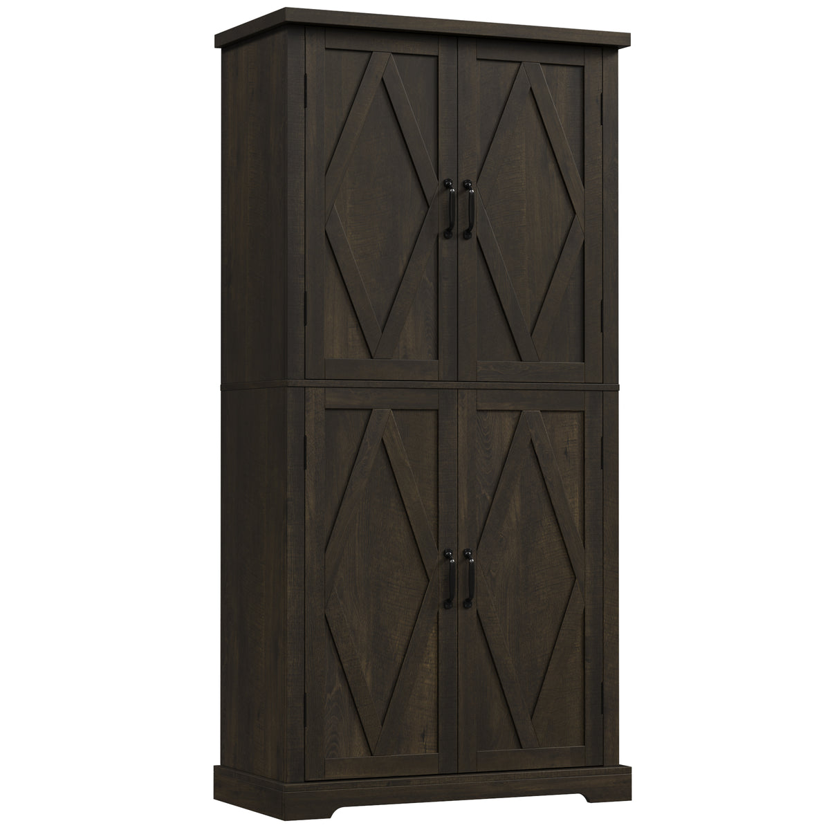 Homfa Farmhouse Kitchen Pantry Storage Cabinet with Adjustable Shelf ...